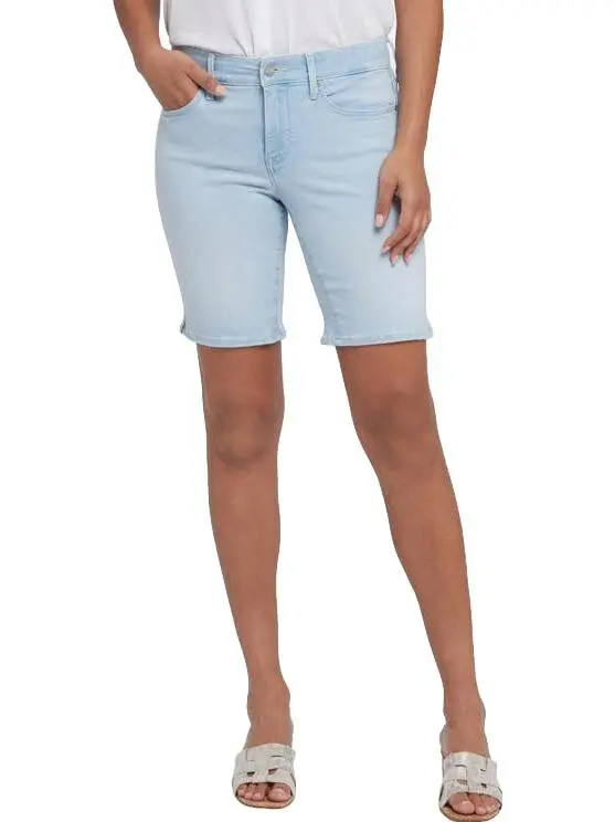 NYDJ Ella Side Slit Denim Shorts - Clear Waters