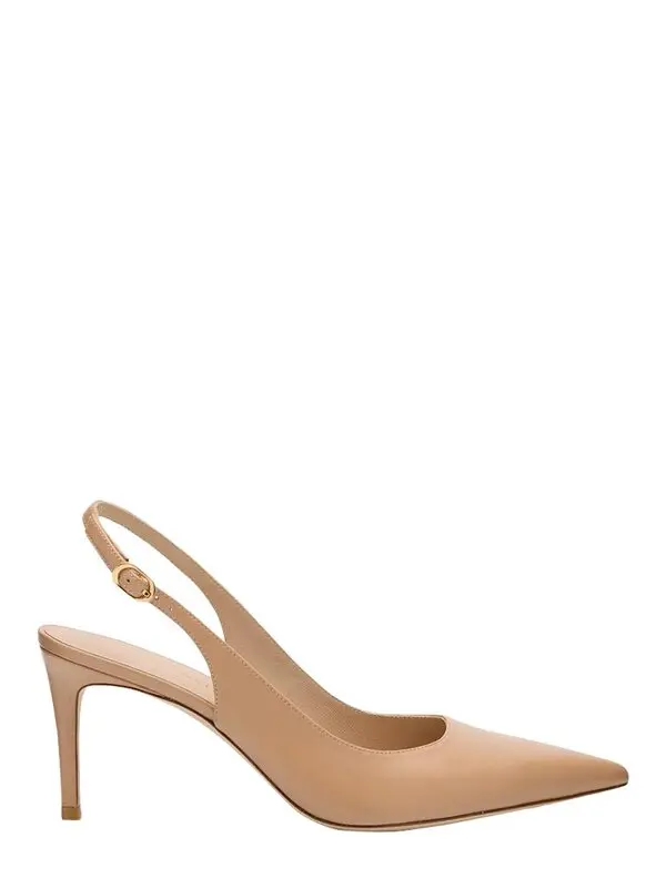 STUART WEITZMAN Leather Slingback Pumps - Beige
