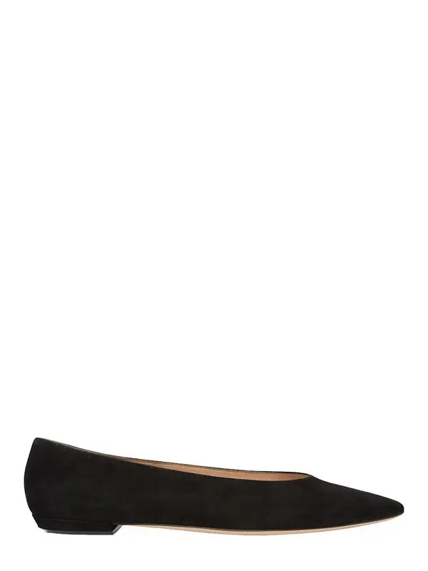 GIANVITO ROSSI Suede Ballerina Flats - Black