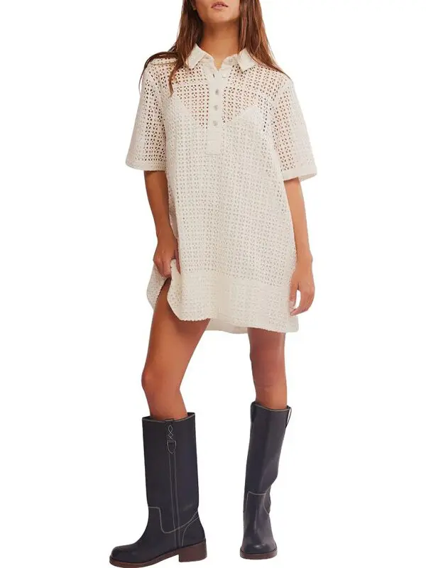Free People Remino Eyelet Mini Dress - Bright White