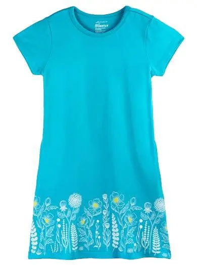 MIGHTLY Organic Cotton Short Sleeve T-shirt Dress - Lili's Garden