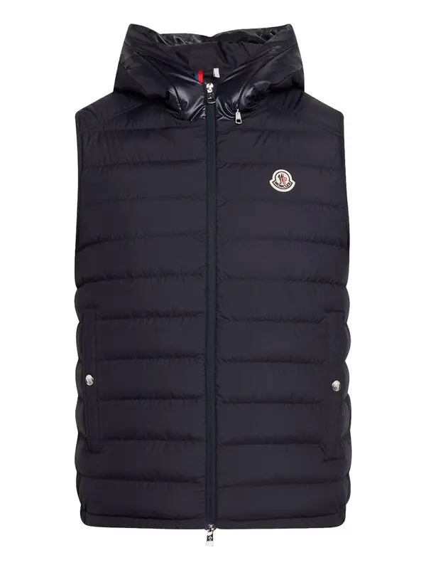 Moncler Bourget Hooded Down Vest - Navy