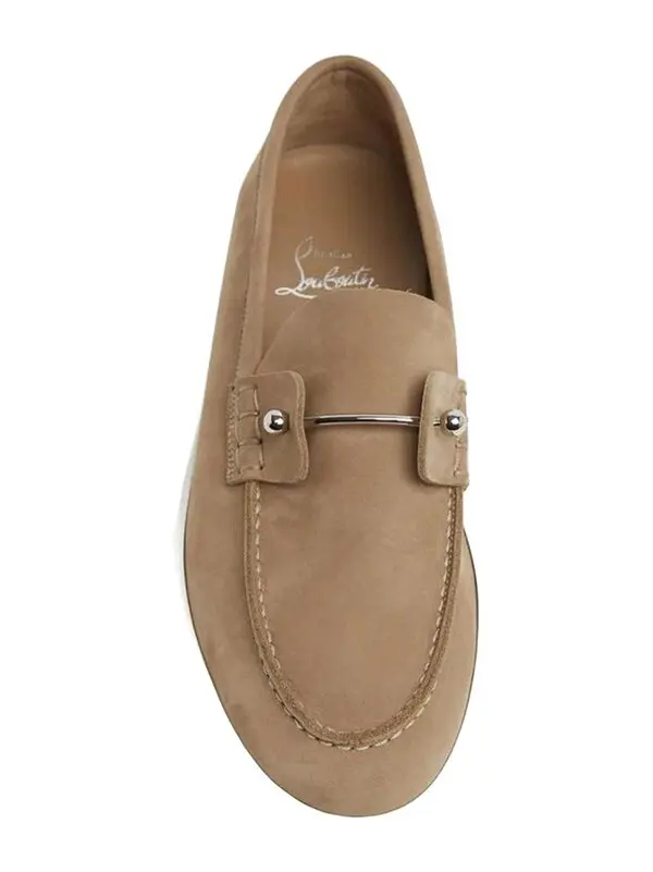 CHRISTIAN LOUBOUTIN Chambeliboat Nubuck Boat Shoes - Beige