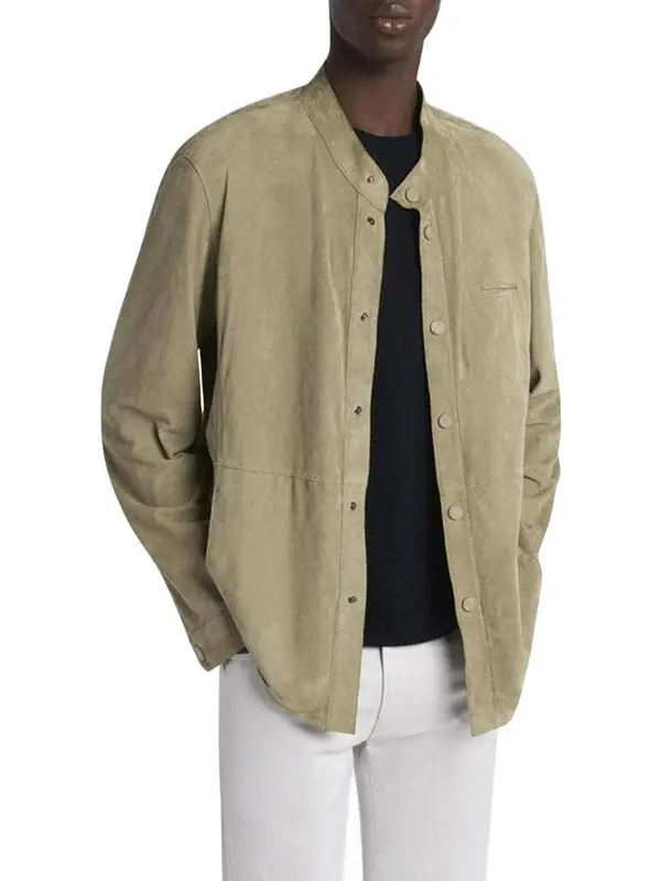 Giorgio Armani Apos;s Suede Overshirt - Brown