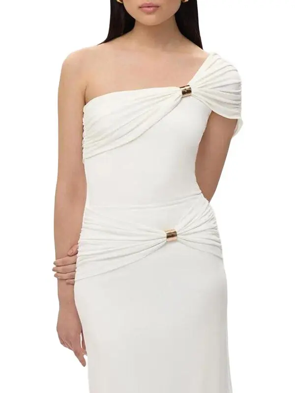 Herve Leger Sofia One-shoulder Top - Alabaster