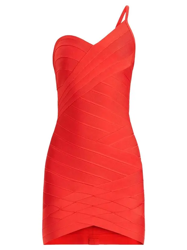 Herve Leger Ally Woven Bandage Mini Dress - Cardinal