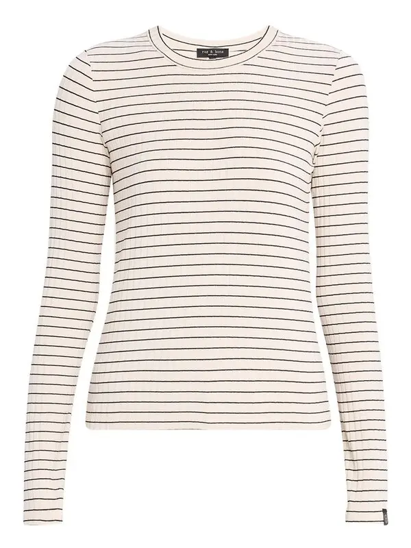 Rag & Bone Luca Stripe Long-sleeve Top - Ivorymult