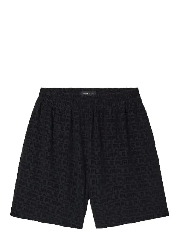 PURPLE BRAND Terry Towel Pull-on Shorts - Black