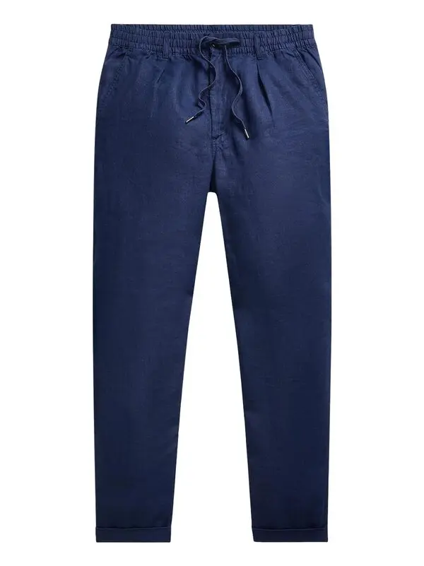 Ralph Lauren Prepster Slim Tapered Linen Pants - Navy