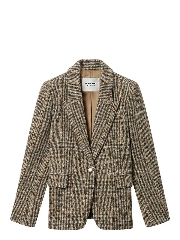 MARANT ETOILE Kerstin Prince-of-wales Check Jacket - Beige
