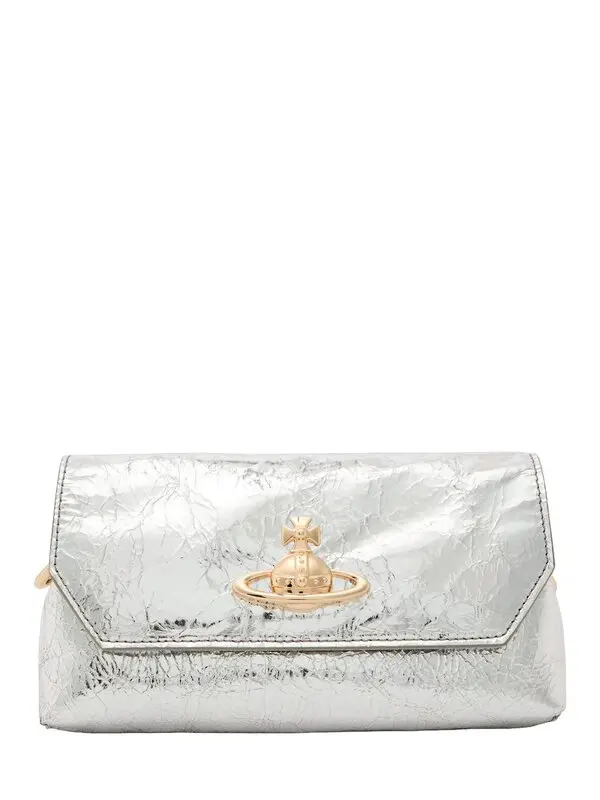 VIVIENNE WESTWOOD Orb Mini Leather Pouch - Silver