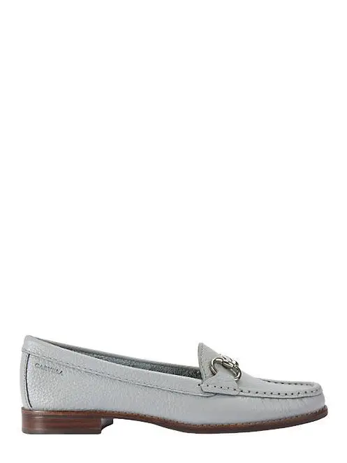 Carvela Chain-embellished Leather Loafers - Pale Blue