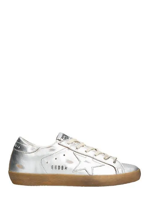 GOLDEN GOOSE Superstar Metallic Leather Low-top Trainers - Silver