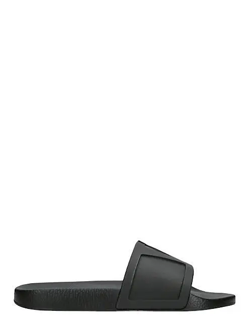 Valentino Garavani Brand-embossed Rubber Slides - Black