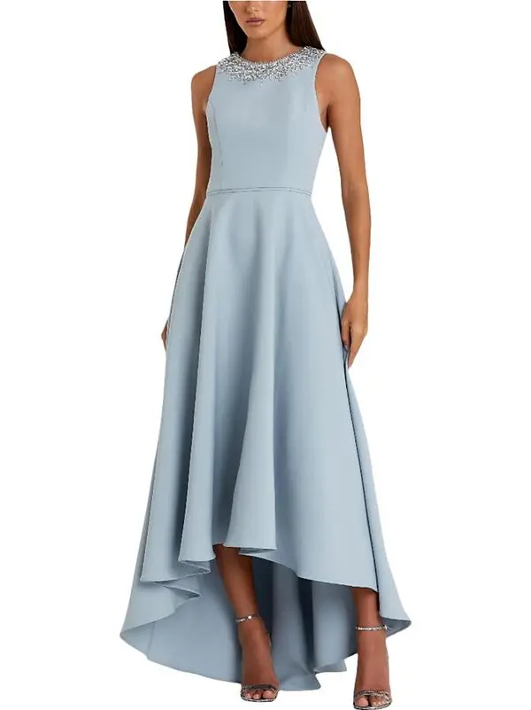 Mac Duggal Crepe Embellished High-low Gown - Powder Blue