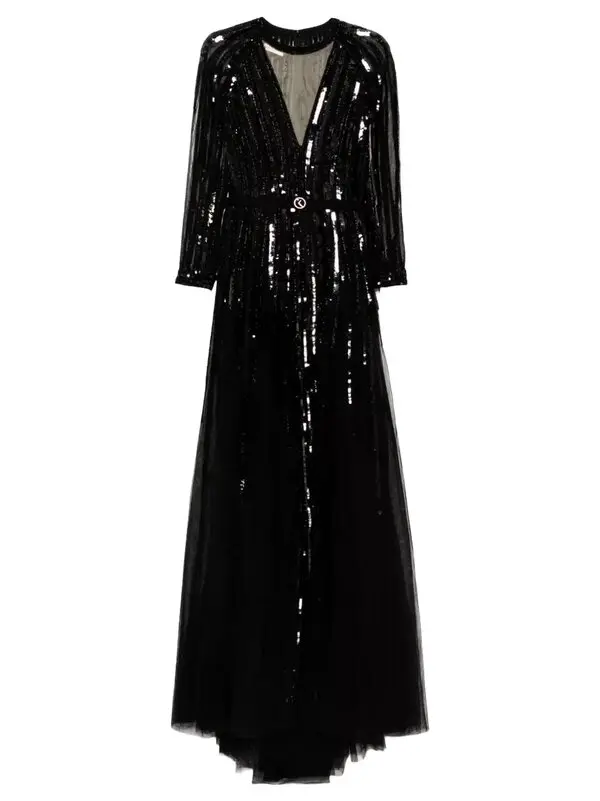 SAIID KOBEISY Sequin Long Dress - Black