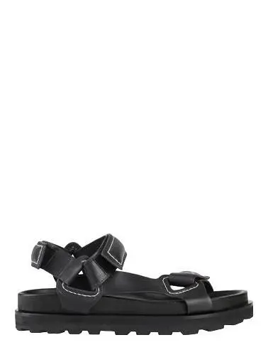 JIL SANDER Leather Technical Sandals - Black