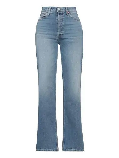 RE/DONE Wide-leg Jeans With Leather Trims - Blue