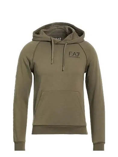 EA7 Cotton Polyester Blend Fleece Hoodie - Green