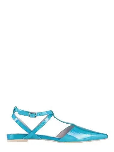 RAS Azure Leather Ballet Flats - Blue