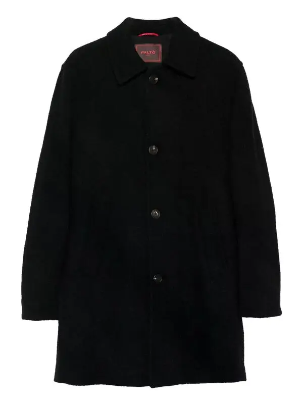 PALTO' Herringbone Coat - Black