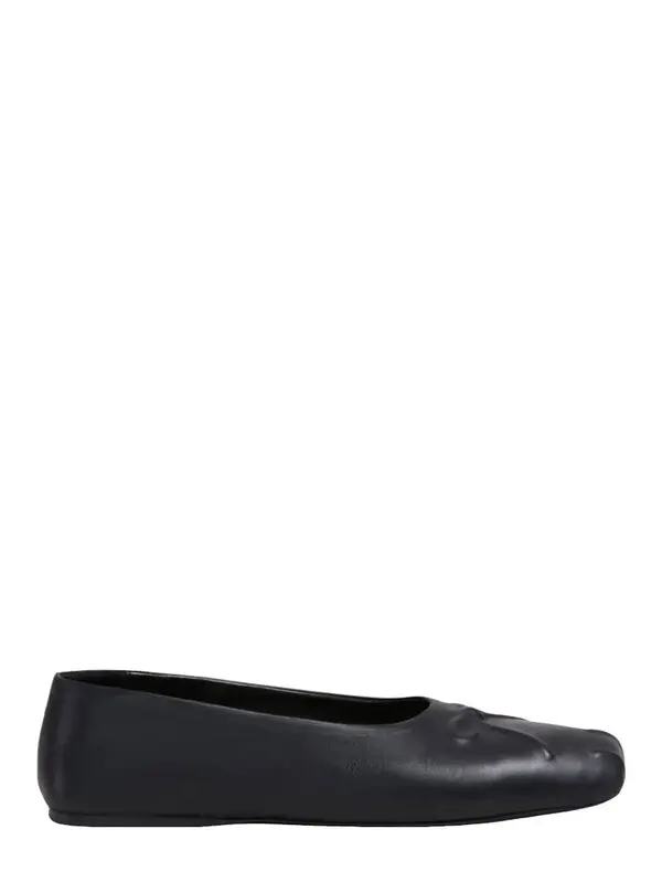 Marni Nappa Leather Ballet Flats With Bow - Black