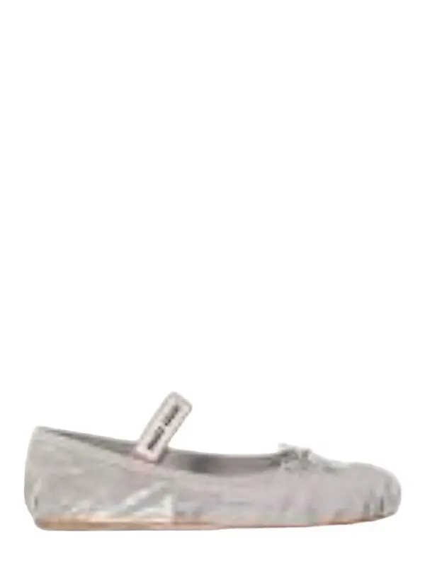 Miu Miu Velvet Ballerinas - Grey