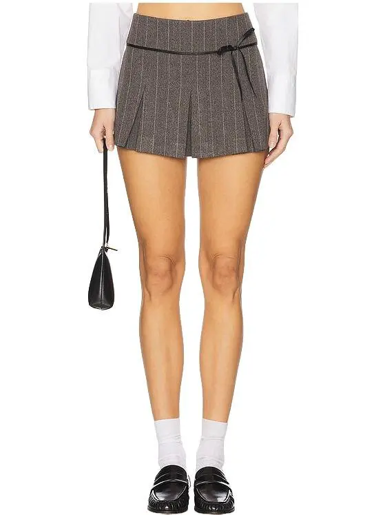 Free People X Houston Skort - Charcoal Pinstripe