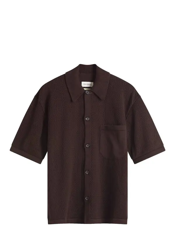 Oliver Spencer Short Sleeve Mawes Knited Shirt - Brown