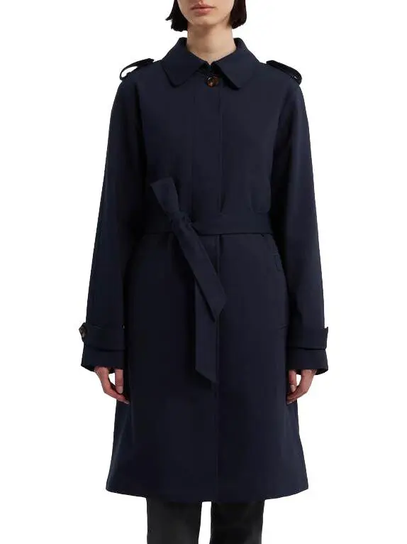 Hunter Stella Gab Tie Waist Trench Coat - Navy