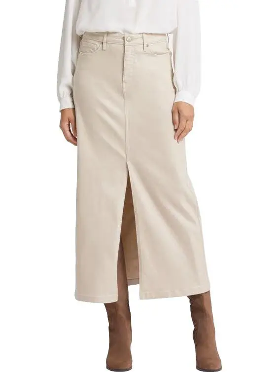 NYDJ High Waist Denim Maxi Skirt - Feather