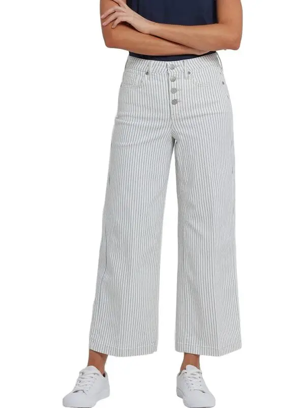 NYDJ Teresa Stripe Wide Leg Jeans - Palencia Stripe