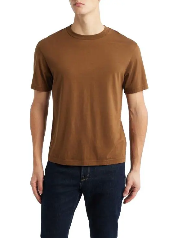 FRAME Short Sleeve Light Cotton Tee - Caramel