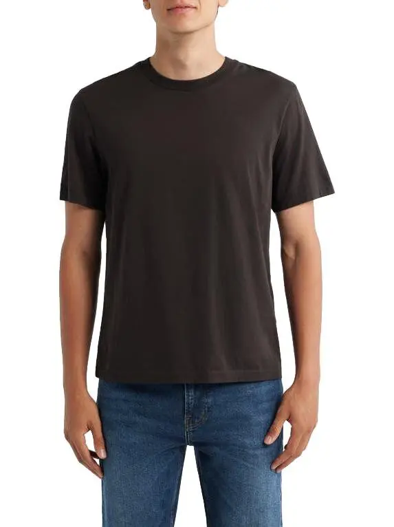 FRAME Short Sleeve Light Cotton Tee - Dark Chocolate