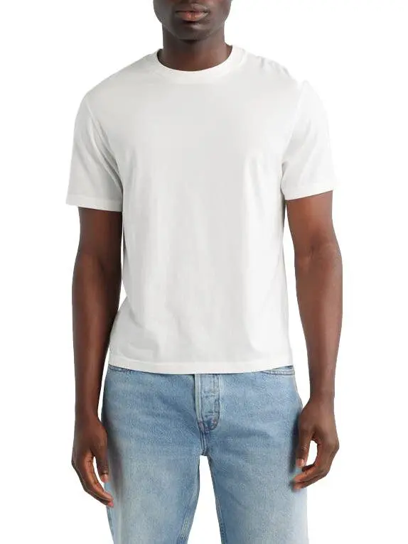 FRAME Short Sleeve Light Cotton Tee - Off White