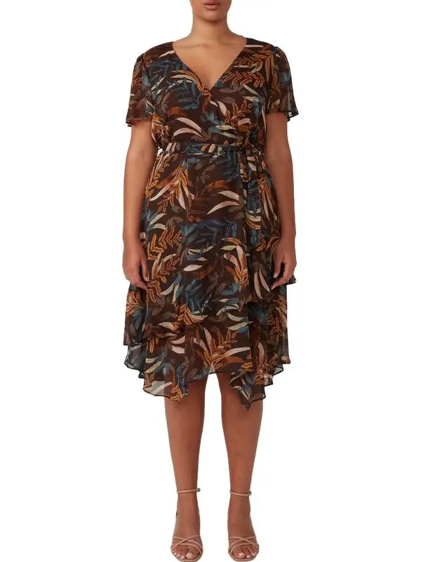 ESTELLE Dream Glow Botanical Midi Dress - Print