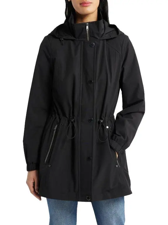 London Fog Hooded Jacket - Black