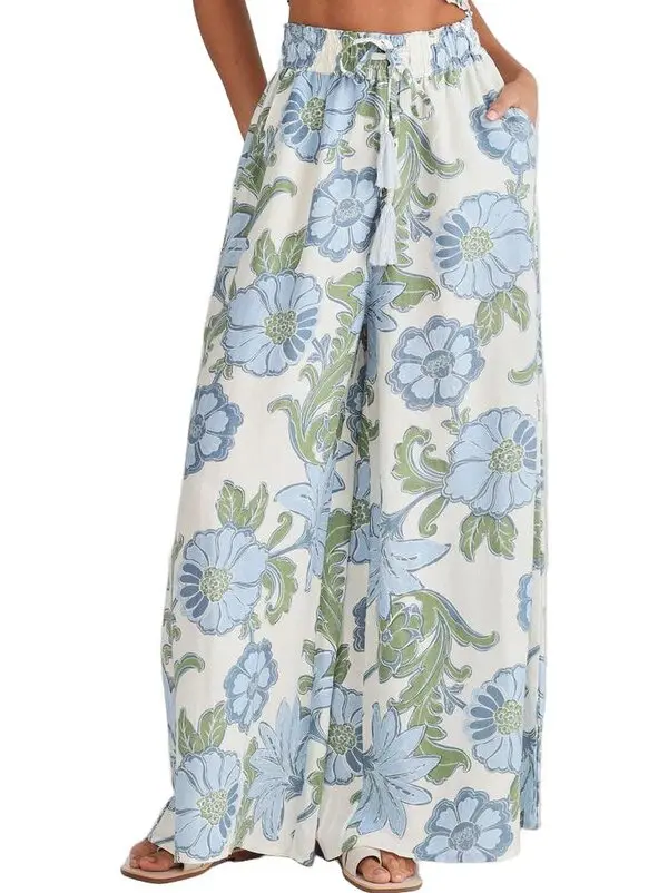 TALISMAN THE LABEL Floral Wide Leg Pants - Ibiza
