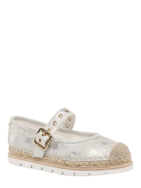 J/SLIDES NYC Beatrice Leather Espadrille - Fog