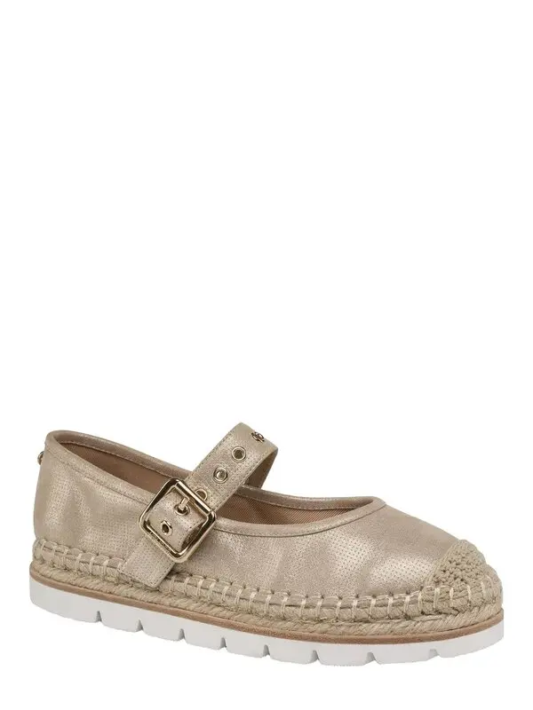 J/SLIDES NYC Beatrice Leather Espadrille - Gold
