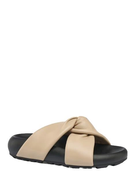 J/SLIDES NYC Calista Criss-cross Leather Sandals - Camel