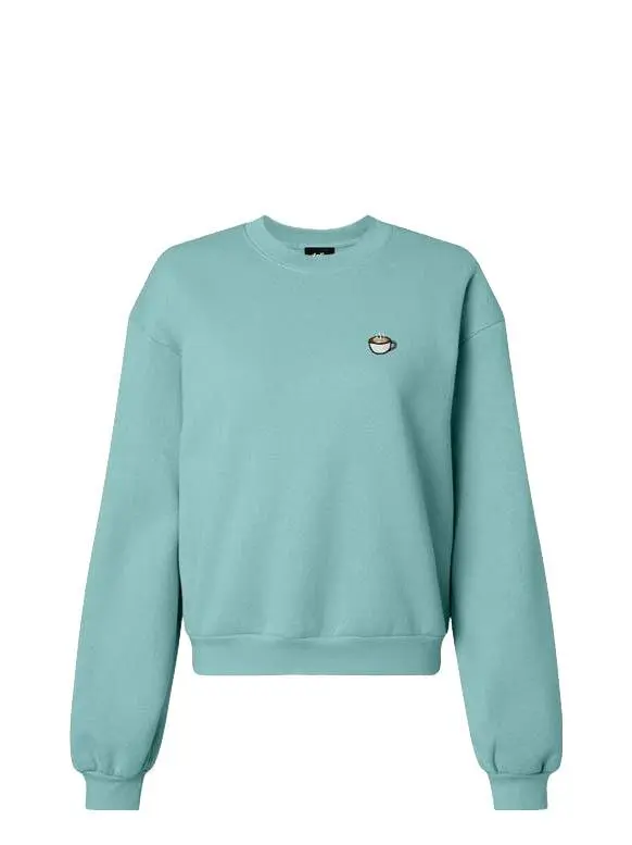 DALIX Cappuccino Fleece Sweatshirt - Arctic Blue