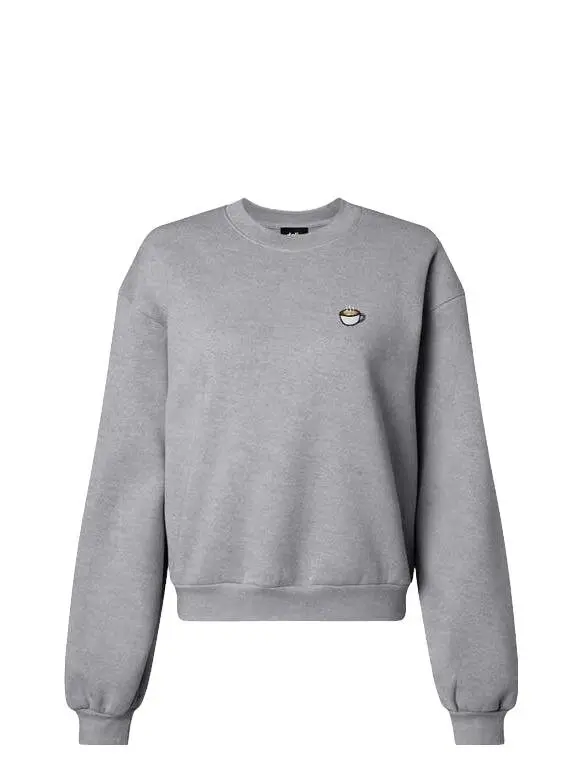 DALIX Cappuccino Fleece Sweatshirt - Heather Gray
