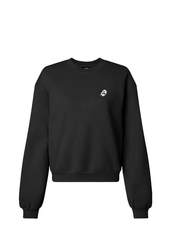 DALIX Spook-a-latte Relaxed Fleece Sweatshirt - Black