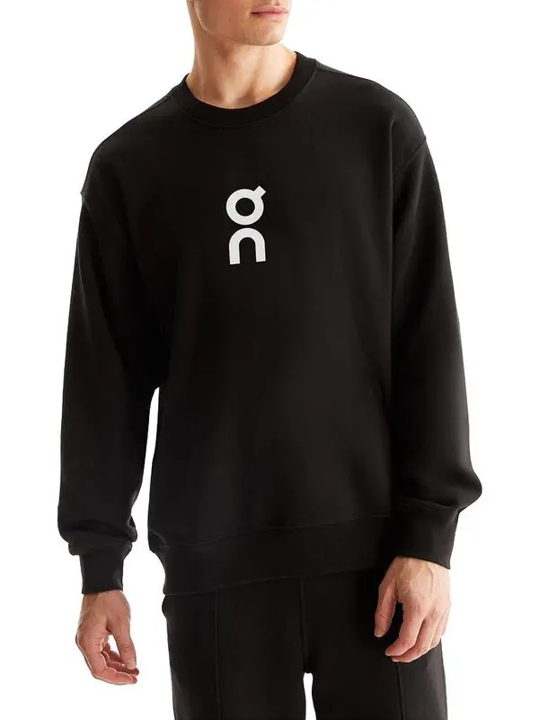 On Club Crewneck Cotton-blend Sweatshirt - Black