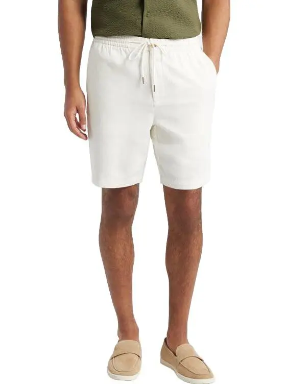 Rails Archer Flat Front Cotton & Linen Shorts - Ecru