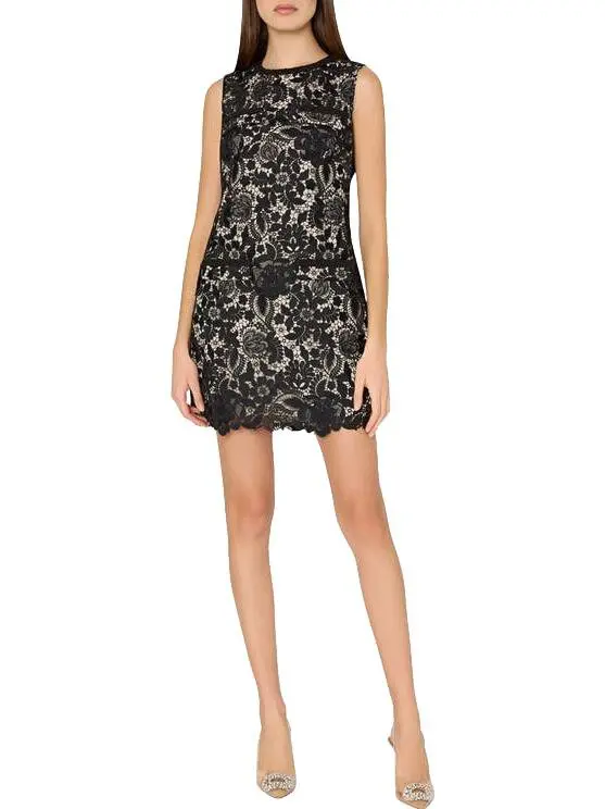 MILLY Garden Lace Mini Dress - Black