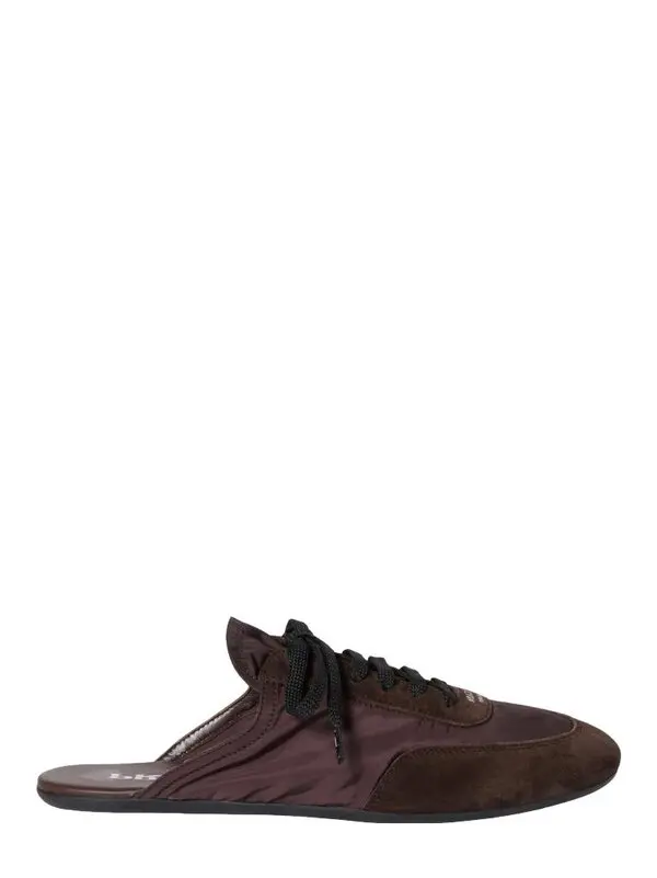 Prada Collapse Lace-up Sneaker Mule - Caffe