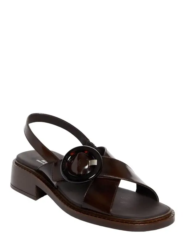 Prada Re-edition 1996 Crisscross Leather Sandal - Bruciato