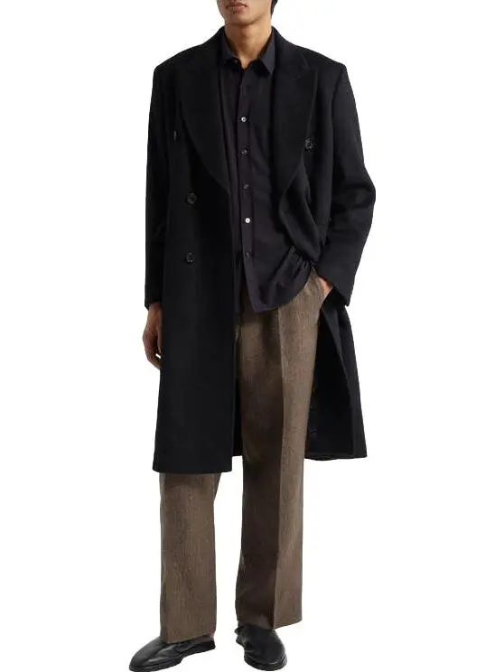 Our Legacy Whale Double-breasted Mohair-blend Coat - Black Hairy Wool